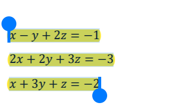 Solved x-y+2z=-12x+2y+3z=-3x+3y+z=-2 | Chegg.com