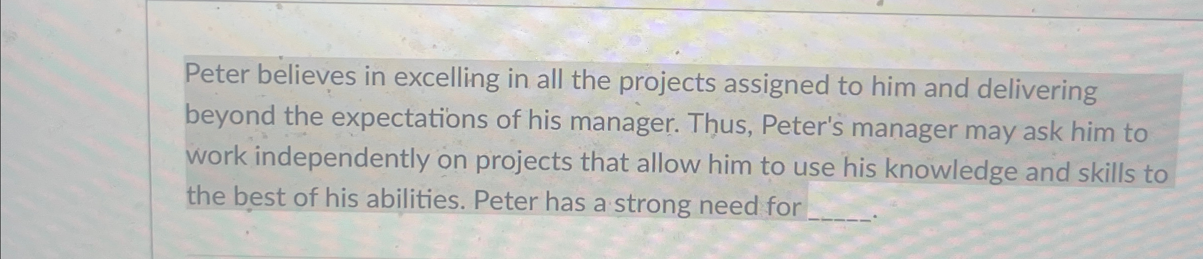 Solved Peter believes in excelling in all the projects | Chegg.com