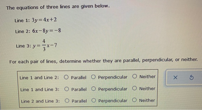 Solved The equations of three lines are given below. Line 1: | Chegg.com