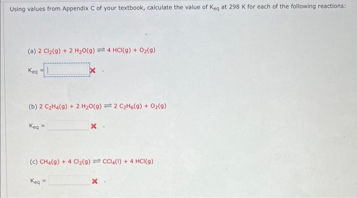 Solved Using values from Appendix C of your textbook, | Chegg.com