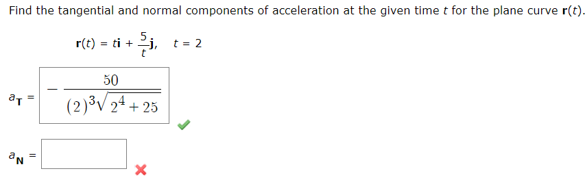 Solved Find the tangential and normal components of | Chegg.com