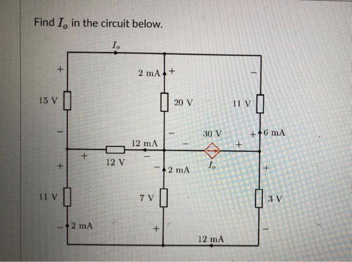 Solved Find I0 in the circuit below. | Chegg.com
