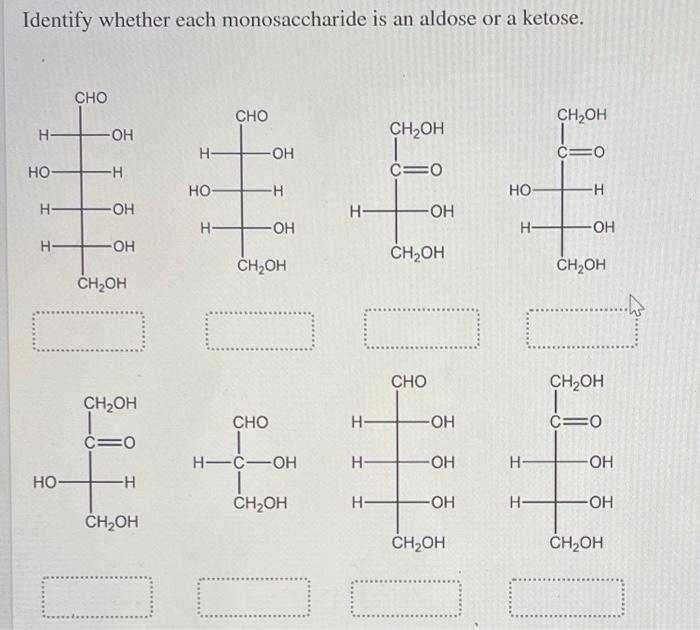 Solved Identify whether each monosaccharide is an aldose or | Chegg.com
