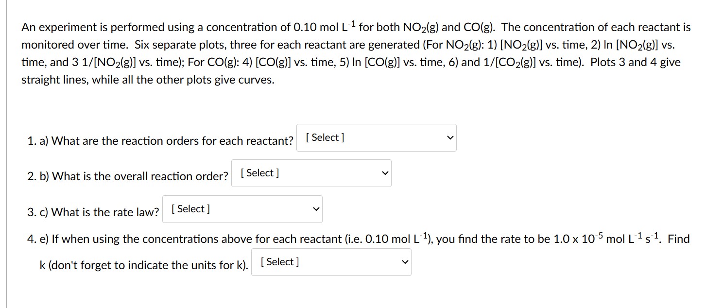 Solved An ﻿experiment is ﻿performed using a concentration | Chegg.com