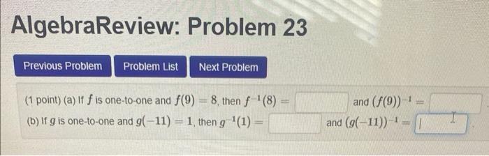Solved AlgebraReview: Problem 23 (1 point) (a) If f is | Chegg.com