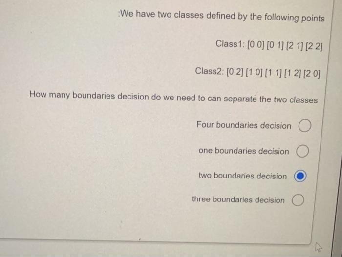 Solved We have two classes defined by the following points | Chegg.com