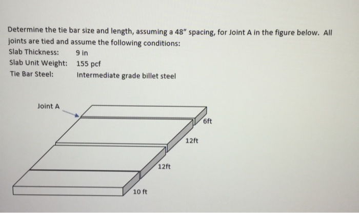 Determine the tie bar size and length, assuming a 48" | Chegg.com