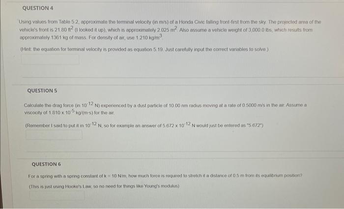 Solved Using values from Table 5.2, approximate the terminal | Chegg.com