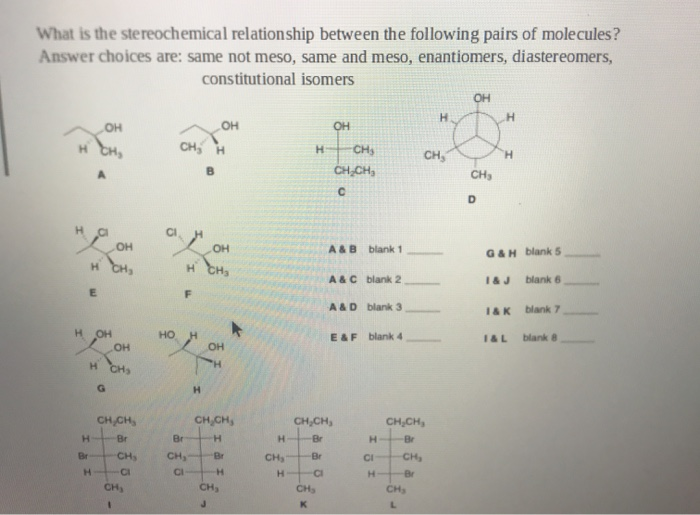 Solved What is the stereochemical relationship between the | Chegg.com