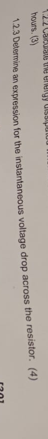 Solved 1.2.3 ﻿Determine an expression for the instantaneous | Chegg.com