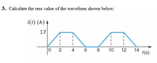 Solved 3.Calculate the rms value of the waveform shown | Chegg.com