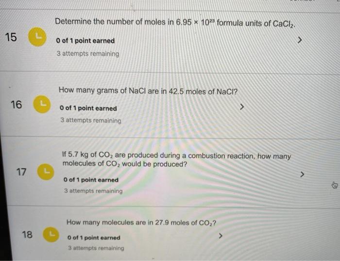 Solved Determine the number of moles in 6.95 x 1023 formula | Chegg.com