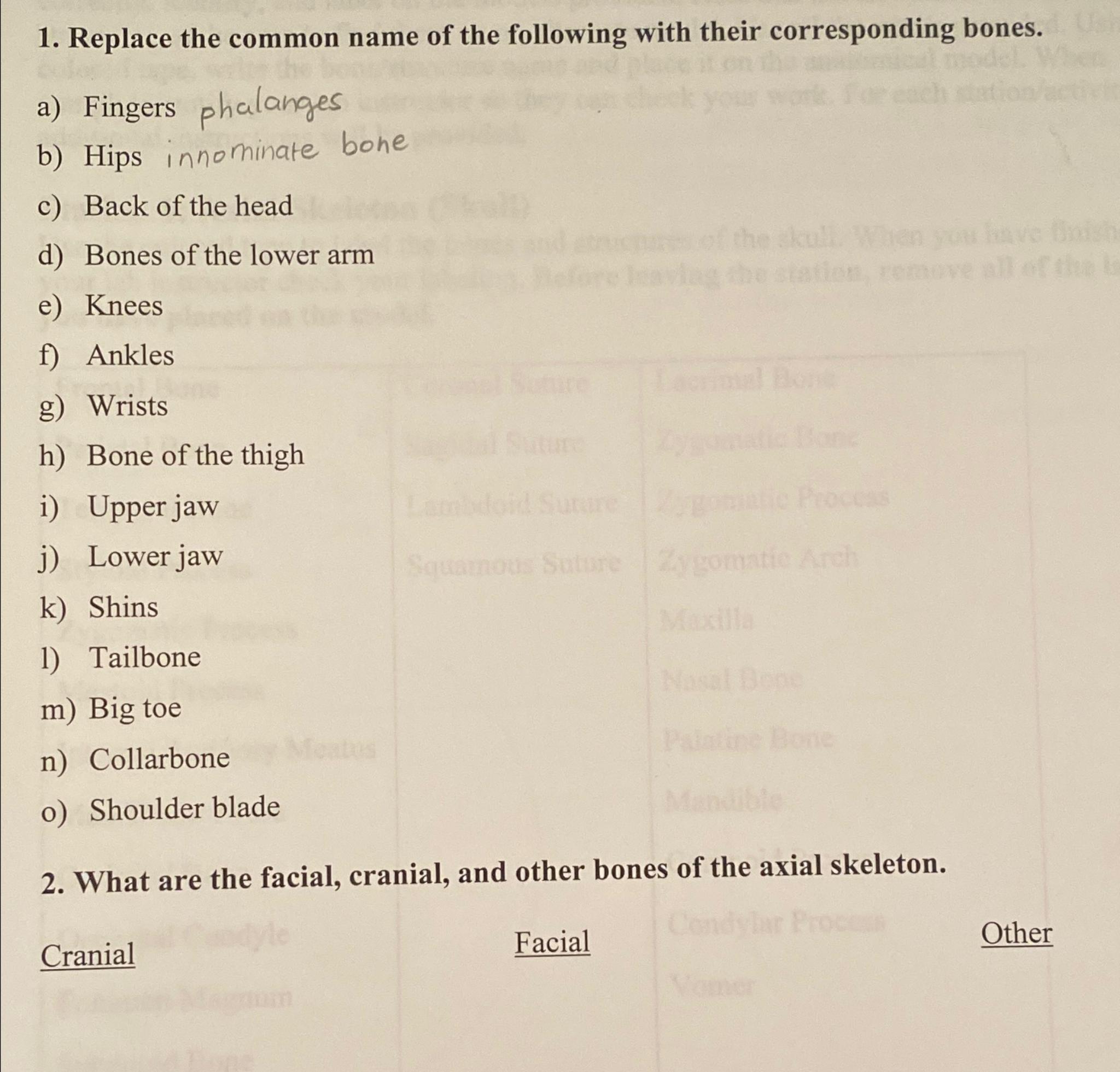 Solved Replace the common name of the following with their | Chegg.com