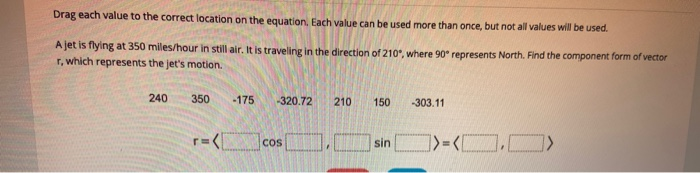 Solved Drag each value to the correct location on the | Chegg.com