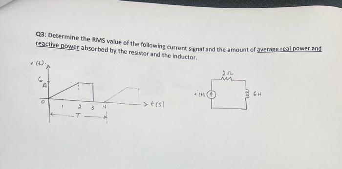 Solved Q3: Determine the RMS value of the following current | Chegg.com