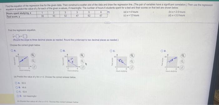 Solved nation to tredct te value of y for each of the given | Chegg.com