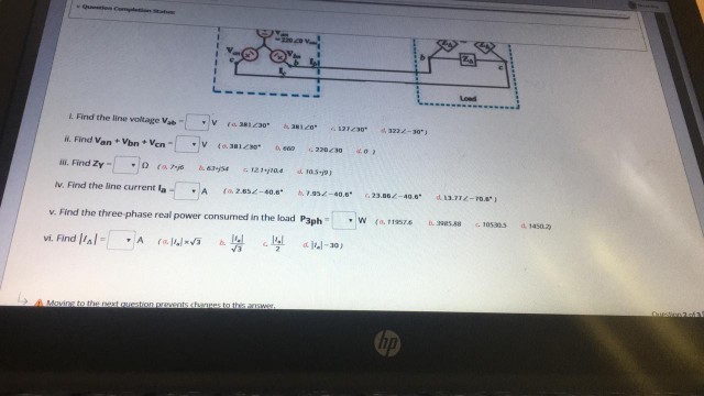 Solved A balanced three phase Y-connected source with von - | Chegg.com