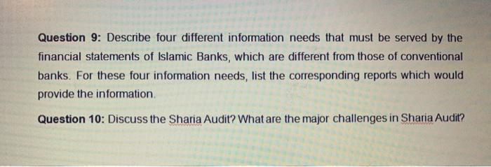 Solved Question 9: Describe four different information needs | Chegg.com