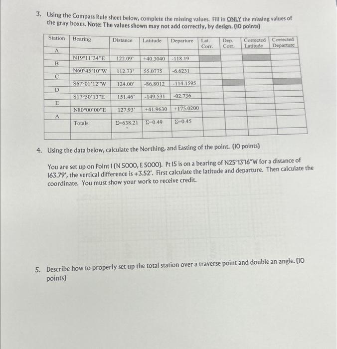 Solved 3. Using the Compass Rule sheet below, complete the | Chegg.com