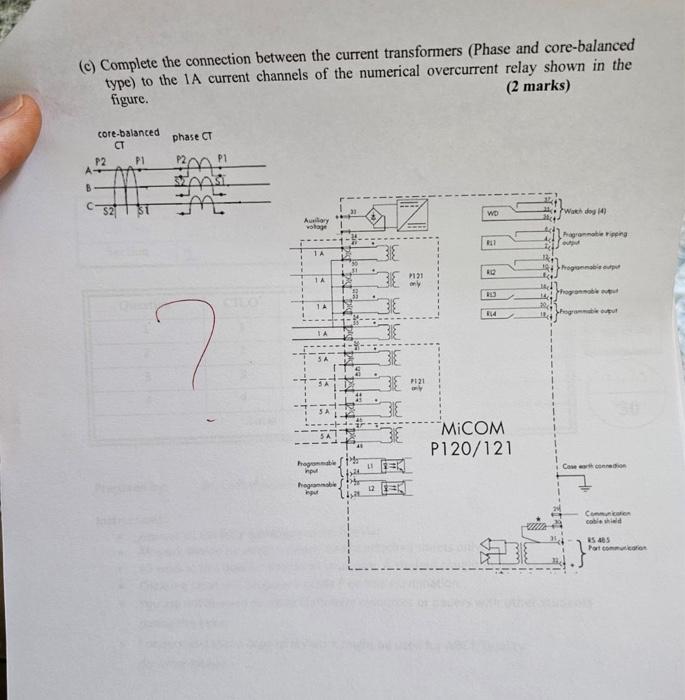 Solved (c) Complete the connection between the current | Chegg.com