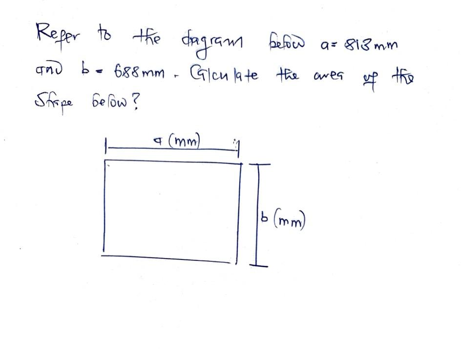 Solved Refer to the dagram befow a=813 mm and b=688 mm. | Chegg.com