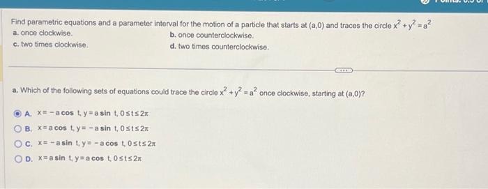 Solved Find parametric equations and a parameter interval | Chegg.com