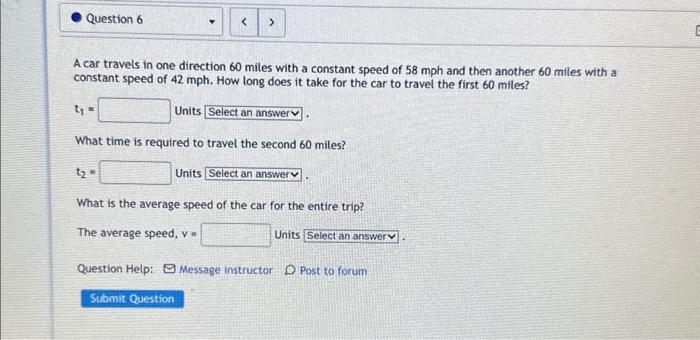 Solved A car travels in one direction 60 miles with a | Chegg.com