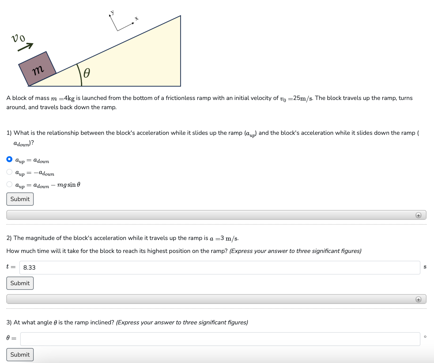 Solved by an EXPERT At ﻿what angle θ is ﻿the ramp inclined? (Express | Chegg.com