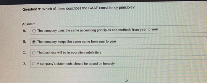Solved Question 9: Which of these describes the GAAP | Chegg.com