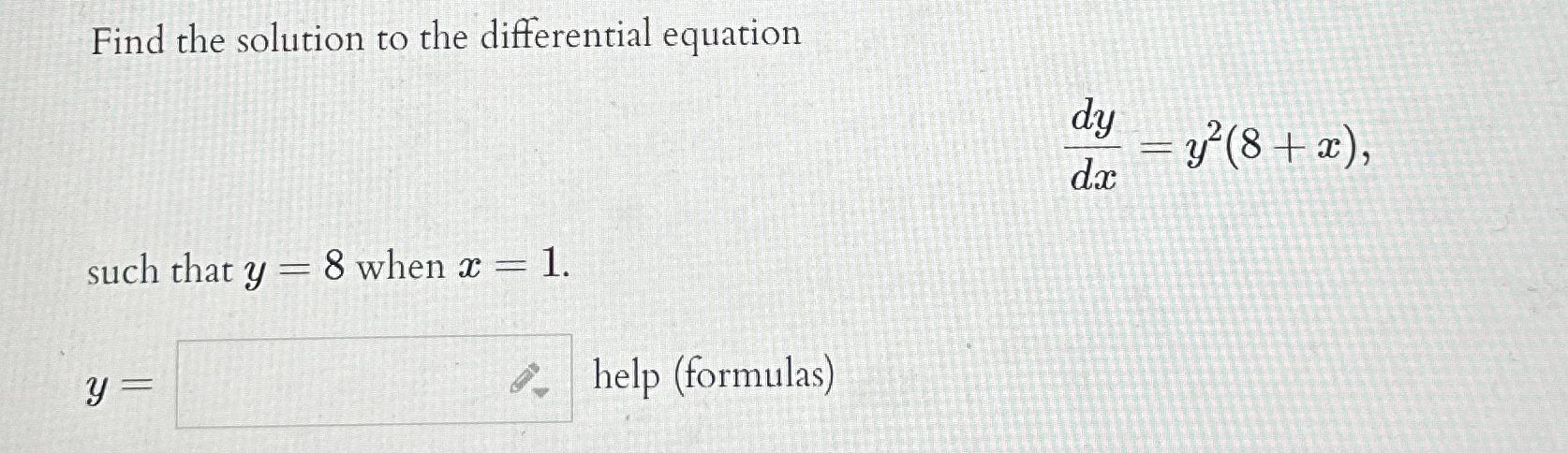 Solved Find the solution to the differential | Chegg.com
