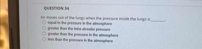 Air moves out of the lungs when the pressure inside | Chegg.com