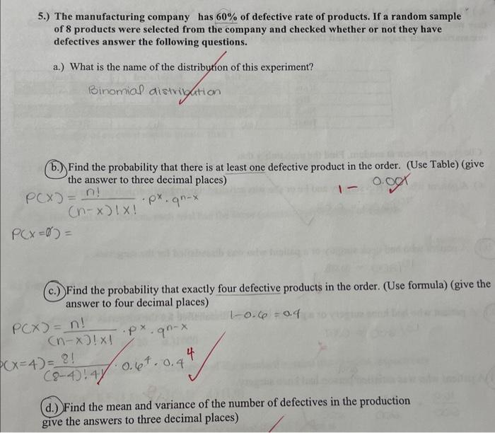 Solved 1. Find the probability that exactly four defective | Chegg.com