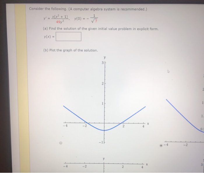 Solved Consider the following. (A computer algebra system is | Chegg.com