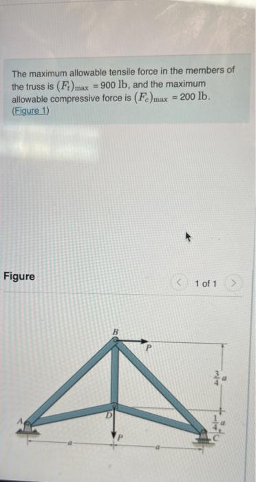 Solved The maximum allowable tensile force in the members of | Chegg.com