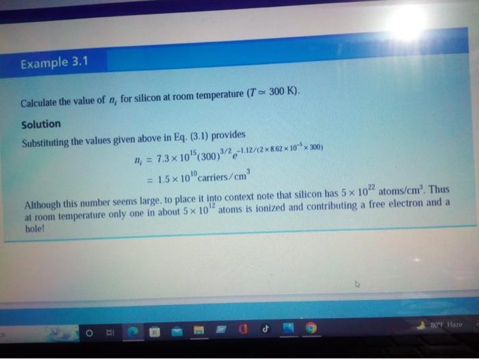 Solved Calculate the value of ni for silicon at room | Chegg.com