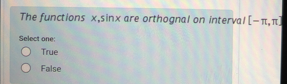 Solved The functions x,sinx ﻿are orthognal on interval | Chegg.com