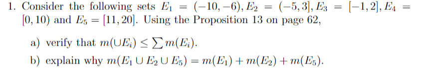 Solved Consider the following sets | Chegg.com