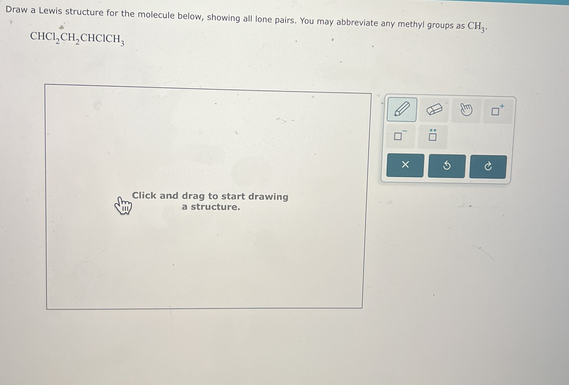 Draw a Lewis structure for the molecule below, | Chegg.com