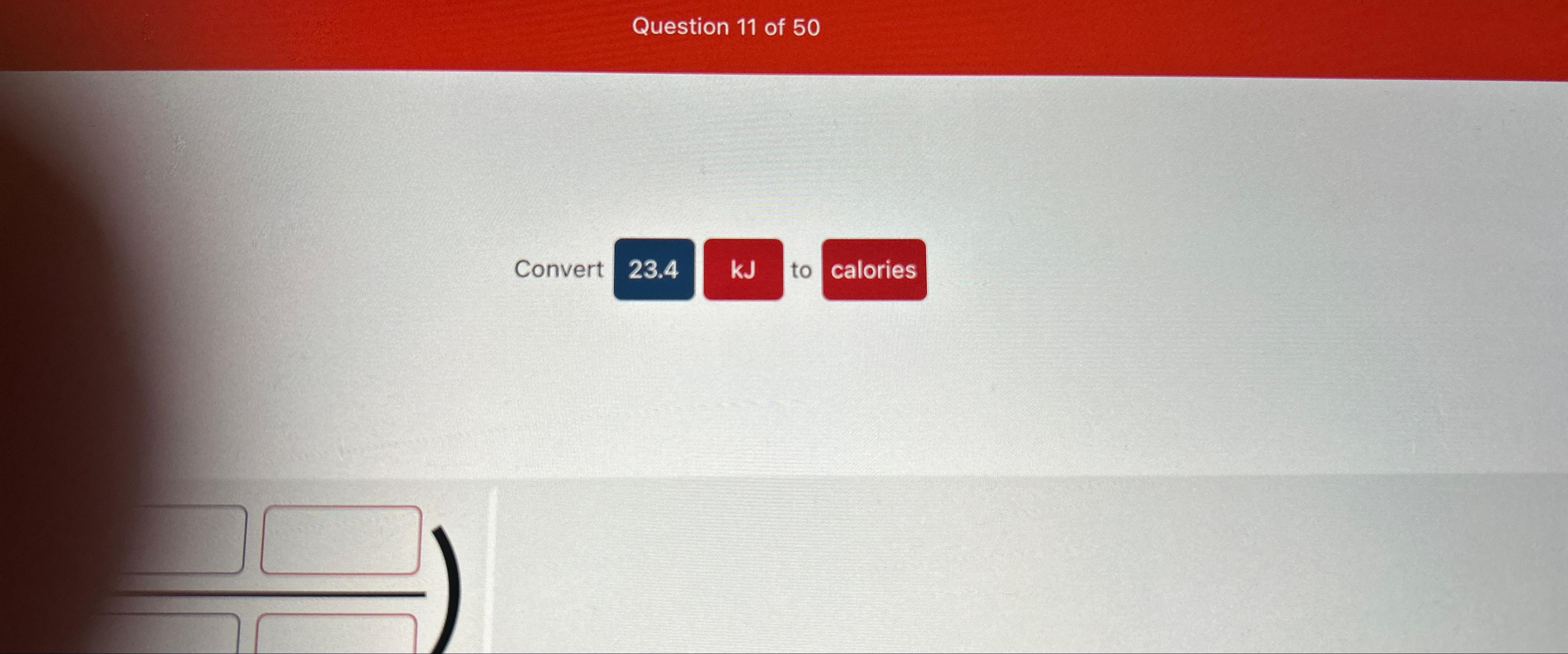 Solved Question 11 ﻿of 50Convert23.4kJ | Chegg.com