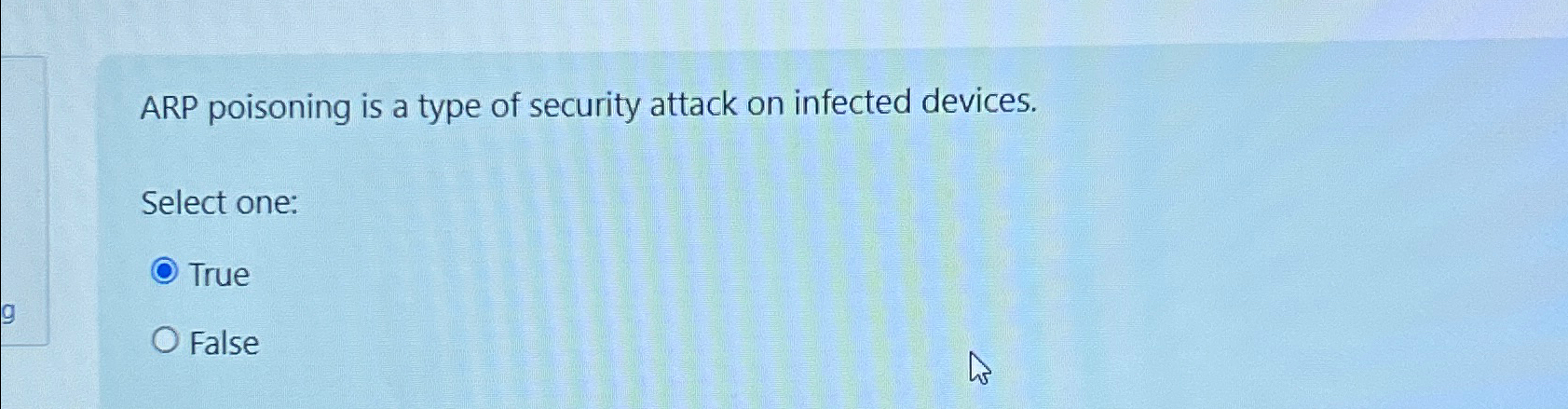 Solved ARP poisoning is a type of security attack on | Chegg.com