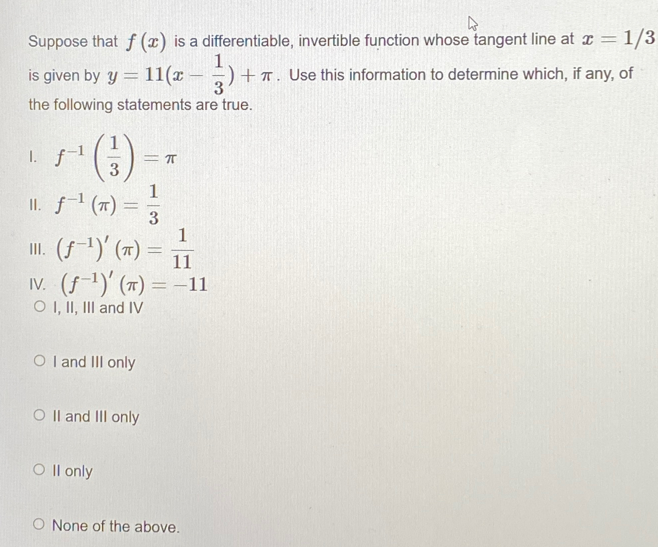 Suppose that f(x) ﻿is a differentiable, invertible | Chegg.com