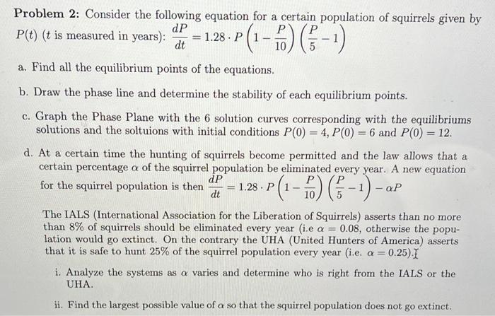 Solved roblem 2: Consider the following equation for a | Chegg.com