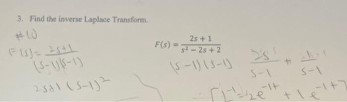 Solved 3. Find the inverse Laplace Transform. | Chegg.com