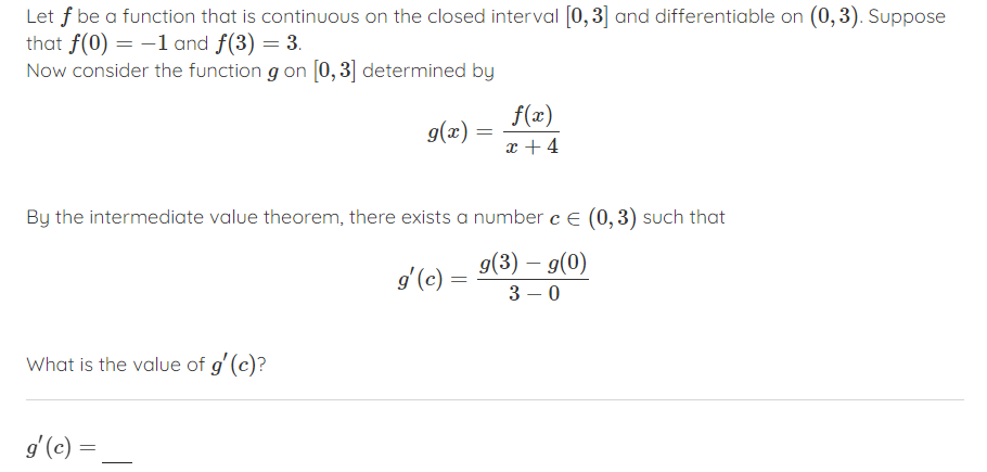 Solved Let f ﻿be a function that is continuous on the closed | Chegg.com