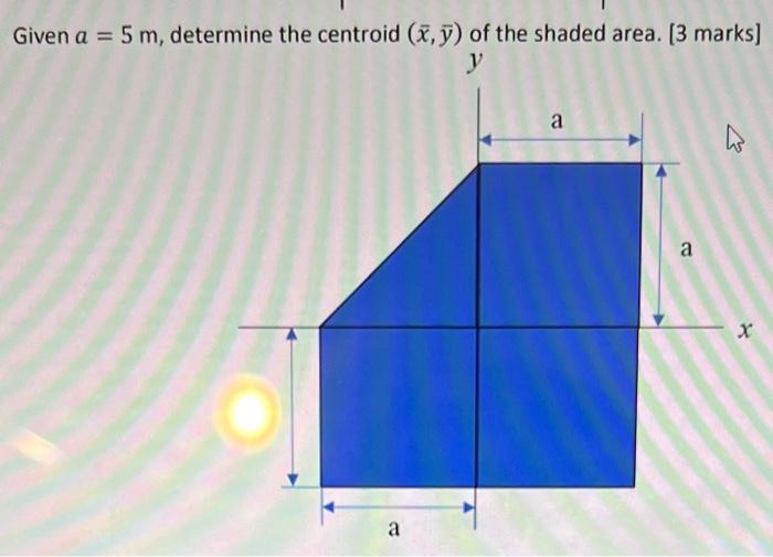 Solved Given a=5 m, determine the centroid (xˉ,yˉ) of the | Chegg.com