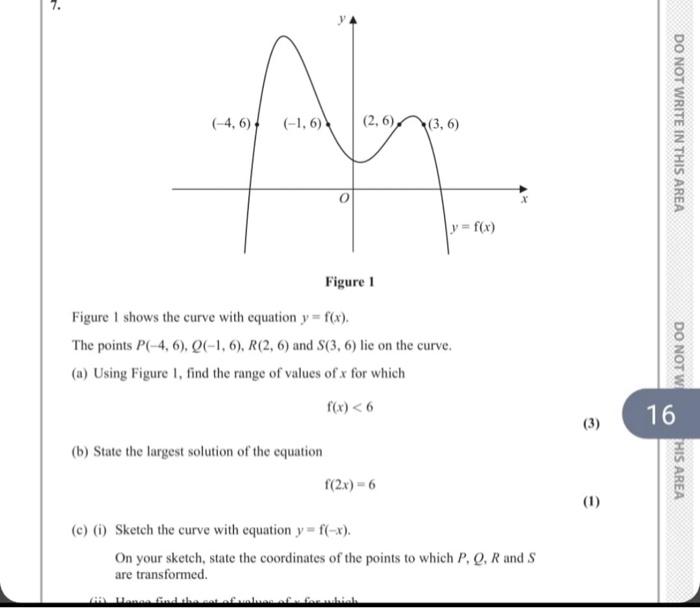 Solved (-4, 6) (-1,6) (b) State the largest solution of the | Chegg.com