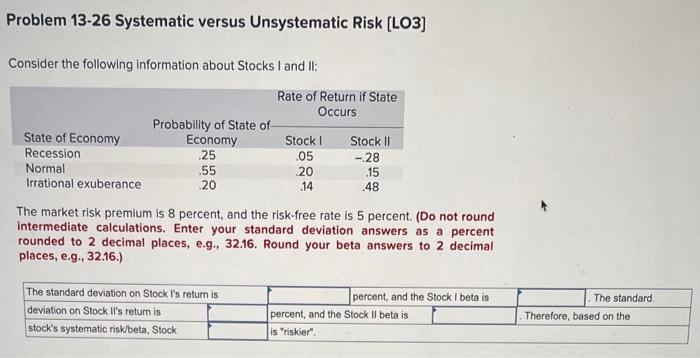 Solved Problem 13-26 Systematic versus Unsystematic Risk | Chegg.com