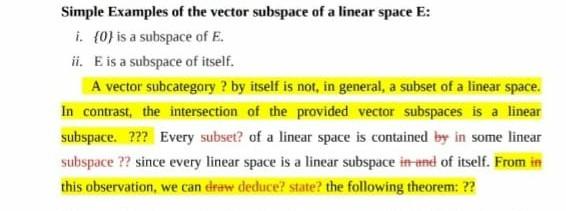 Solved Simple Examples of the vector subspace of a linear | Chegg.com