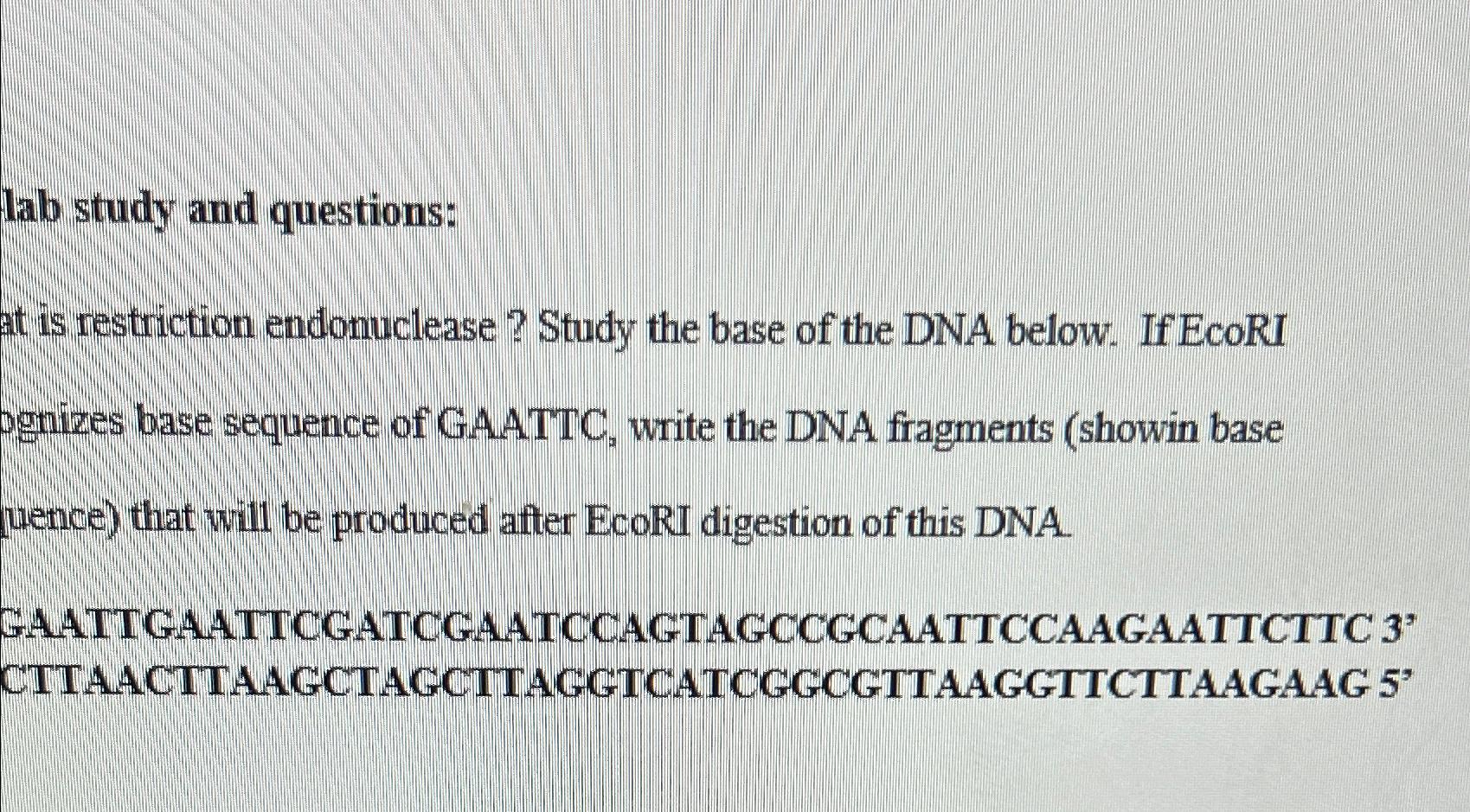 Solved lab study and questions:at is restriction | Chegg.com