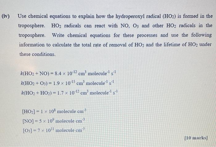 Solved iv) Use chemical equations to explain how the | Chegg.com